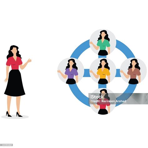 Businesswoman With Balanced Scorecard Chart Diagram Stock Illustration