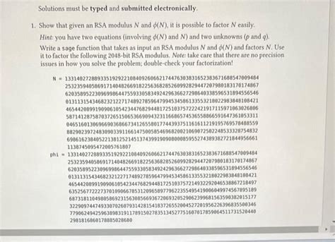 Solved Solutions Must Be Typed And Submitted Electronically Chegg