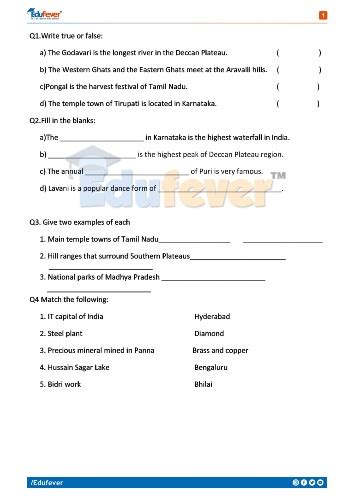 Cbse Class 4 Social Science Revision Worksheet In Pdf