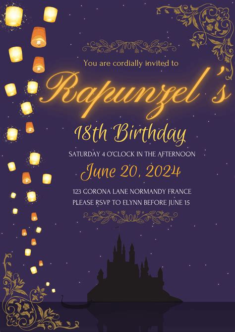 Rapunzel Birthday Invitation