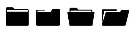 Different Folder Icon Set Opened And Closed Folders Collection Flat Open Folder Icon Set For