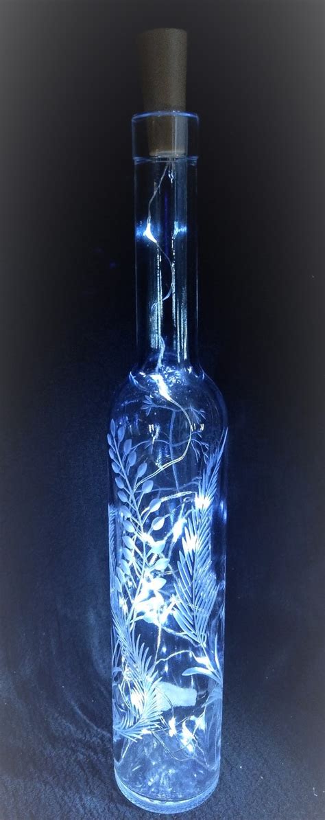 Glasgravur Anja Buchholz Flasche Mit Led Gräser