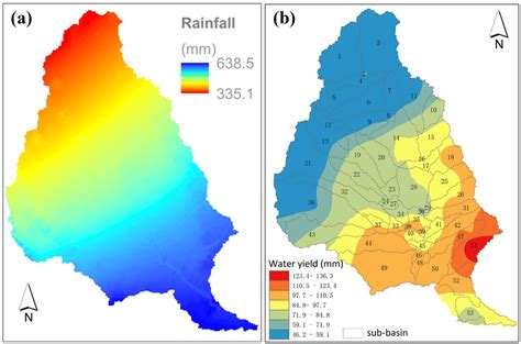 Spatial Distribution Of Multi Year Average Rainfall And Water Yield In