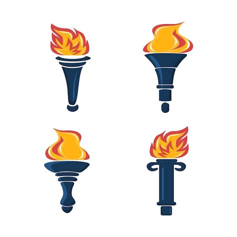 Premium Vector Torch Symbol Set Vector Design