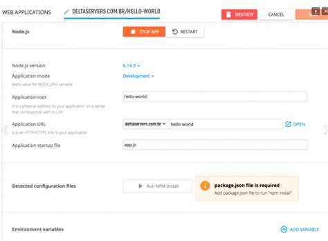 hospedagem para node js blog delta servers