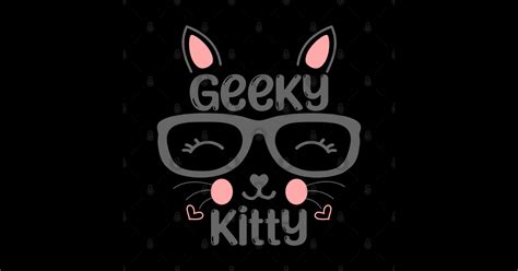 Geeky Kitty Nerd Cat Sticker Teepublic
