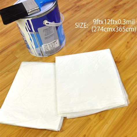 Kingorigin 10 Piece Drop Cloth Sheet Plastic Drop Cloth 9x12feet 90004a