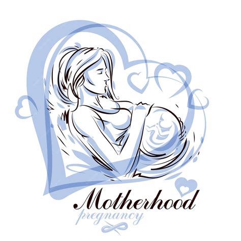 Premium Vector Pregnant Female Beautiful Body Outline Mother To Be