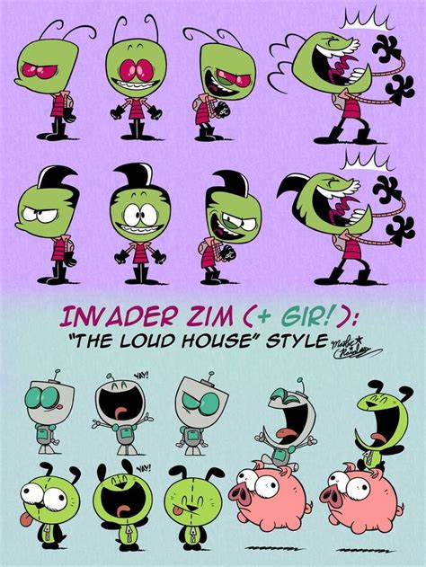 Mm Loud House Style Invader Zim Gir By Deviantart