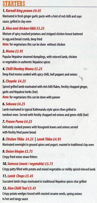 Menu At Monkey Temple Restaurant London