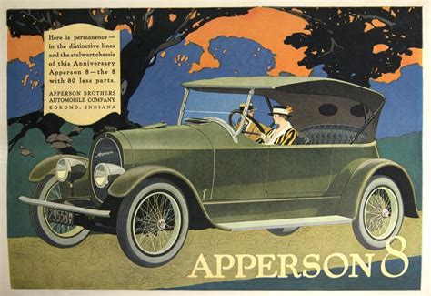 Apperson 8 Automobile Kokomo Automobile Car Ads