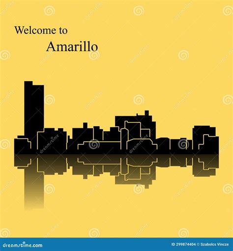 Amarillo Texas City Silhouette Vector Illustration Cartoondealer