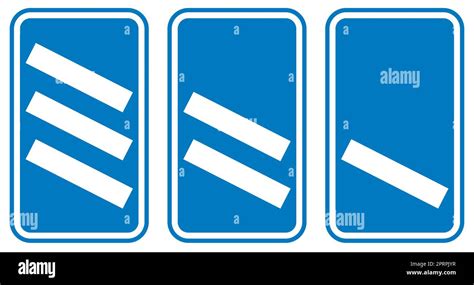Blue Signs On Motorway