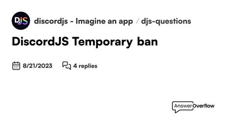 Discordjs Temporary Ban Discordjs Imagine An App