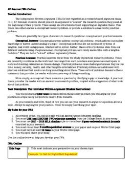 AP Seminar Individual Written Argument IWA Outline By The AP Capstone Corner