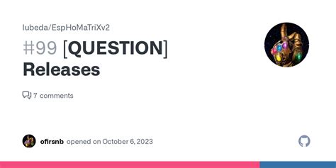 QUESTION Releases Issue Lubeda EspHoMaTriXv GitHub