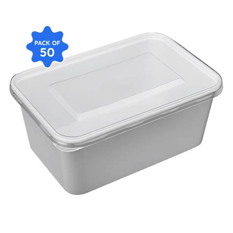 Jk White Rectangle Container With Lid 1000 Ml Pack Of 50 Wholesalers With Best Prices Online In