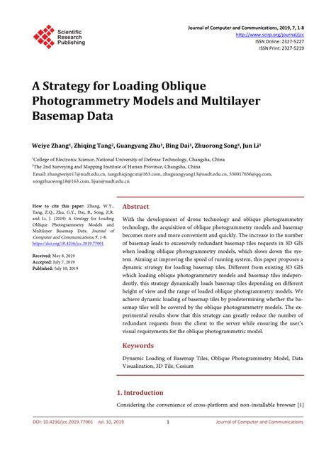 Pdf A Strategy For Loading Oblique Photogrammetry Models And Multilayer Basemap Data