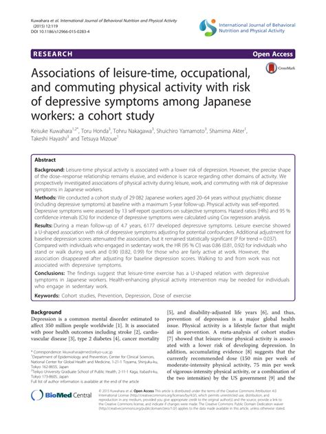 Pdf Associations Of Leisure Time Occupational And Commuting Physical Activity With Risk Of