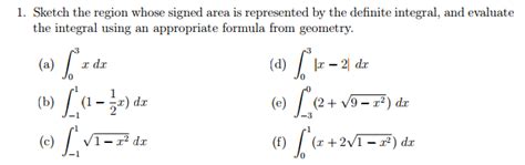 Solved Sketch The Region Whose Signed Area Is Represented By