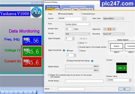 mitsubishi hmi modbus rtu yaskawa v1000 tutorial
