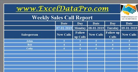 Daily Sales Call Report Template In Excel Master Template Bank2home Com