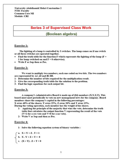 Séries 3 Of Tutorials Cri Pdf Arithmetic Applied Mathematics