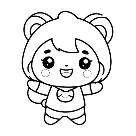 어린이 를 위한 카와이 도들 의 간단 한 터 일러스트레이션 프리미엄 Ai 생성 벡터