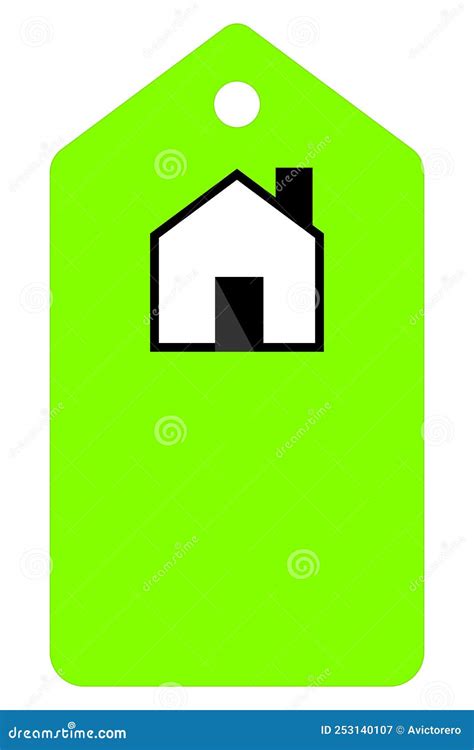 House Icon On Tag With Copy Space For Text Stock Vector Illustration Of Template White