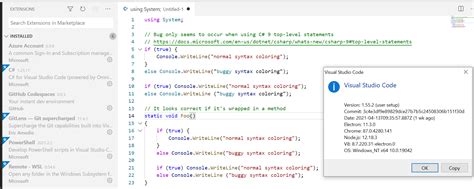 C Syntax Coloring Bug With Top Level Statements Issue Microsoft Vscode GitHub