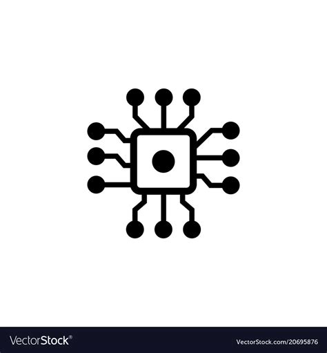 Chip Processor Flat Icon Royalty Free Vector Image