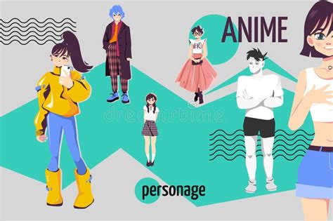 Anime People Flat Collage Stock Vector Illustration Of Collage 272160484