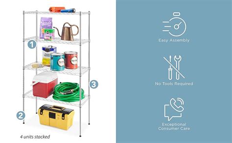 Whitmor Chrome Steel 200 Pound Capacity Wide Stacking Shelf
