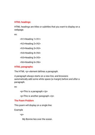 HTML Notes For Demo Classes Pdf
