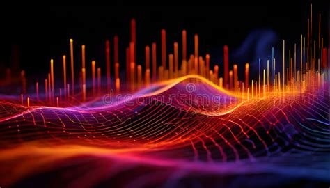dynamic graph with fluctuating data points in vibrant colors stock