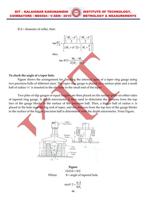 UNIT II LINEAR AND ANGULAR MEASUREMENT PDF