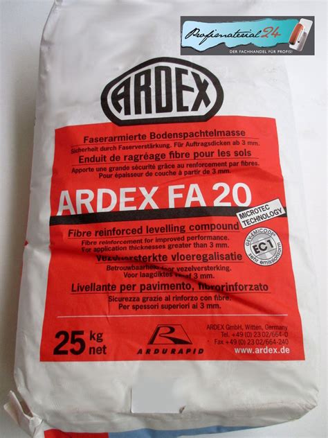 Ardex Fa20 Fiber Reinforced Leveling Compound Profimaterial24 De