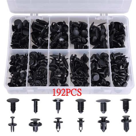 12 사이즈 플라스틱 자동차 리테이너 트림 푸시 패스너 세트 스바루 재규어 지프용 패스너 클립 자동차 스타일링 푸시 핀 리벳 192 피스자동 잠금장치 And 클립