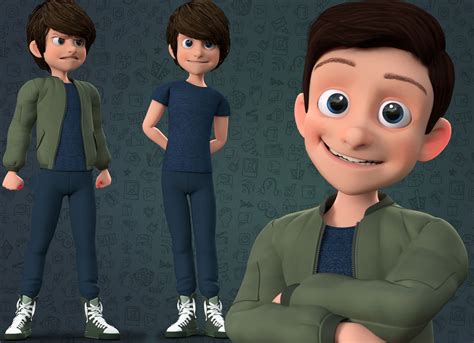 Cartoon Teenage Boy Rigged1 3d Model 112 Fbx Obj Max Free3d