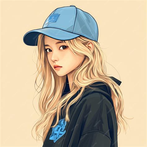Premium Photo Portrait Of A Beautiful Blonde Girl In A Baseball Cap