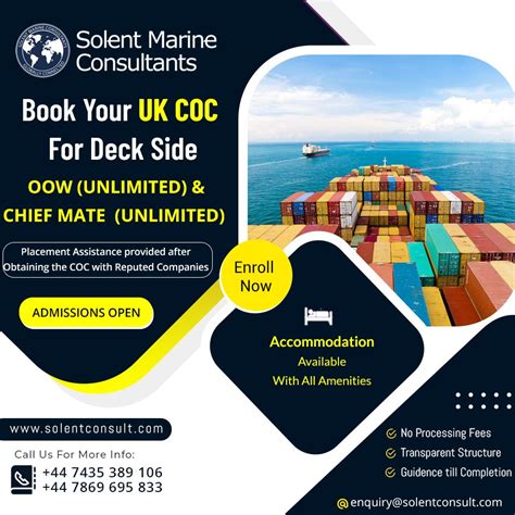 Book Your Uk Coc For Deck Side Oow And Chief Mate