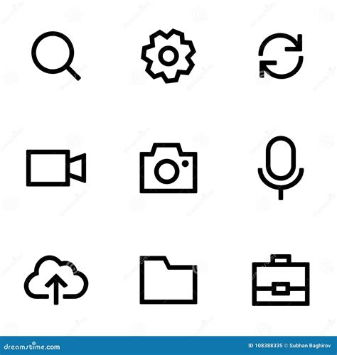 Set Of Icons For Simple Flat Style Ui Design Stock Vector Illustration Of Case Icon