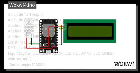 บทที่ 4 Esp32 อ่านค่าเซนเซอร์ Dht22 แสดงผลจอ Lcd I2c Wokwi Esp32