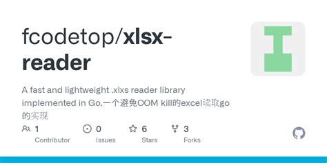 Github Fcodetopxlsx Reader A Fast And Lightweight Xlxs Reader