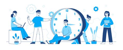 사업 시간 관리 효과적인 일정 조직 개요 삽화 효과적인 시간표 관리 만화 벡터 배경 일러스트레이션 사람들은 프로세스 조직 작업 개념에 대한 스톡 벡터 아트 및 기타 이미지