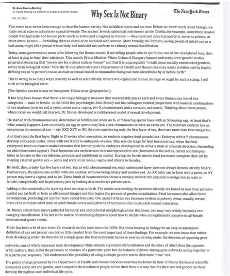 Solved In Why Sex Is Not Binary Apart From Using Genitals