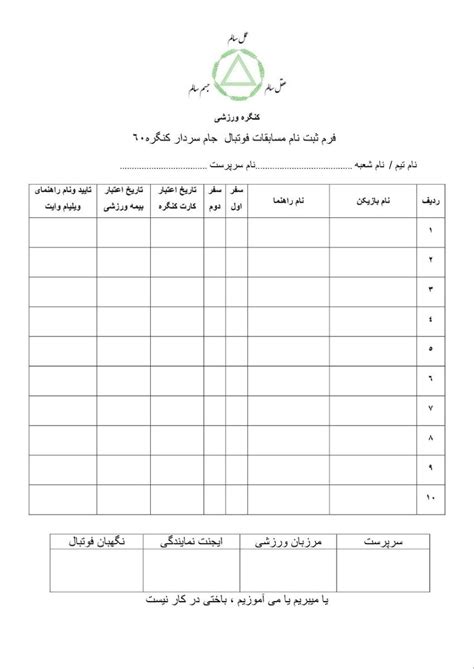 فرم‌ها و قوانین ثبت نام در مسابقات جام سردار ۱۴۰۲