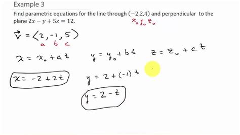 Find Parametric Equation For Line Perpendicular To Plane Tessshebaylo