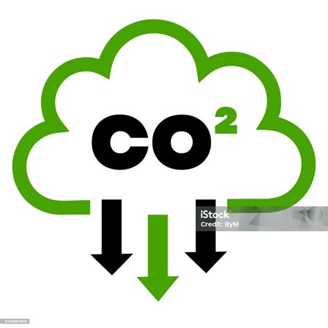 Co2 배출량 감소 아이콘입니다 환경 친화적 인 녹색 구름 이산화탄소 가스 배출 감소의 신호 탄소 발자국 제로 플랫 스타일 아이콘입니다 녹색생태환경개선 개념 0에 대한 스톡