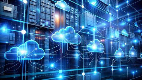 Abstract Cloud Computing Network Visualization Ai Generated Stock Illustration Illustration Of